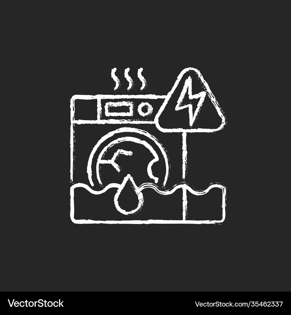 Household appliances malfunction chalk white icon Vector Image