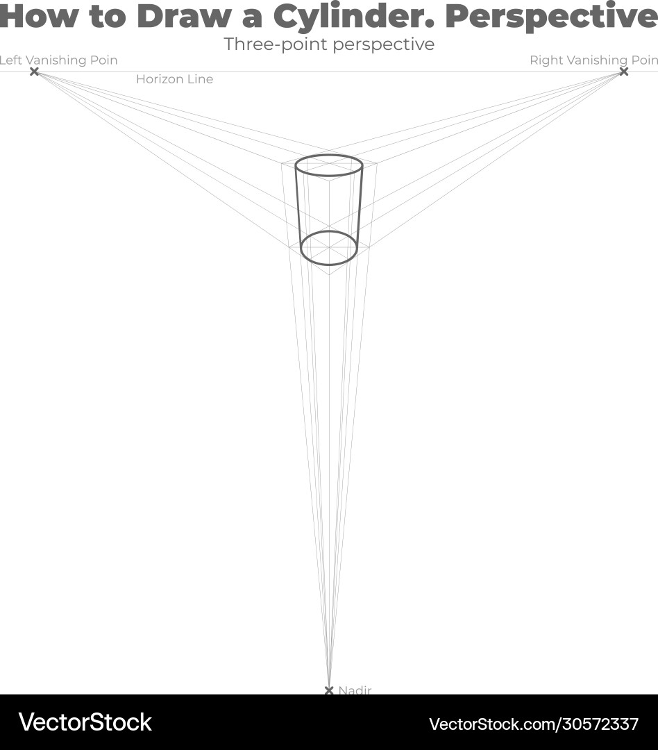 How to draw a cylinder Royalty Free Vector Image