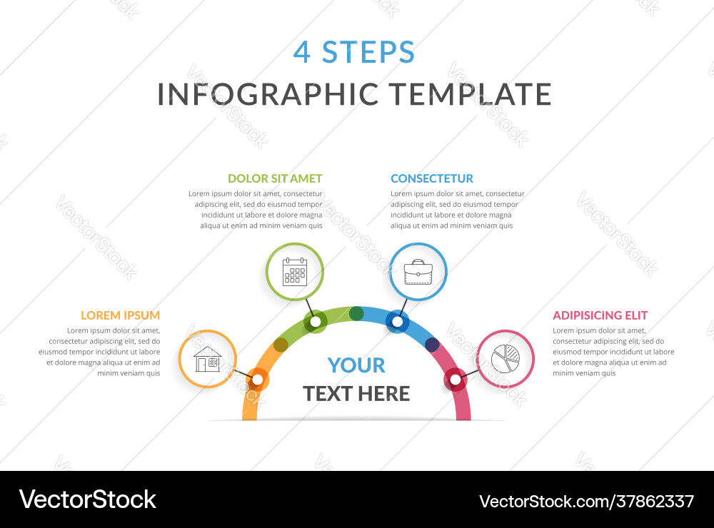 Infographic template with four elements Royalty Free Vector