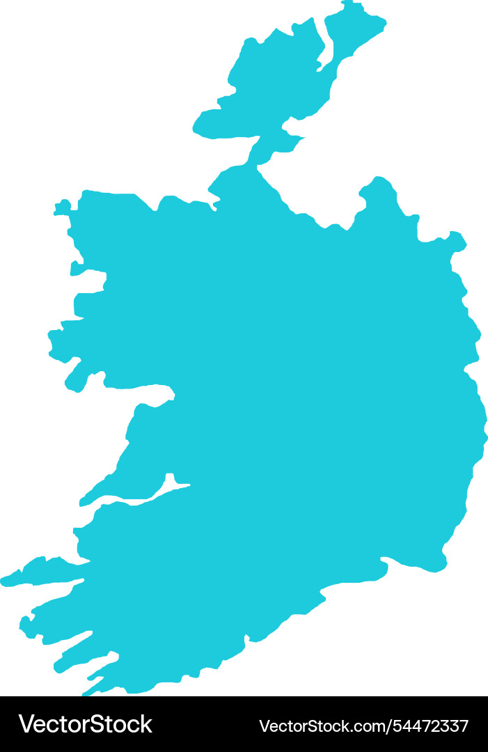 Ireland map in blue country border Royalty Free Vector Image