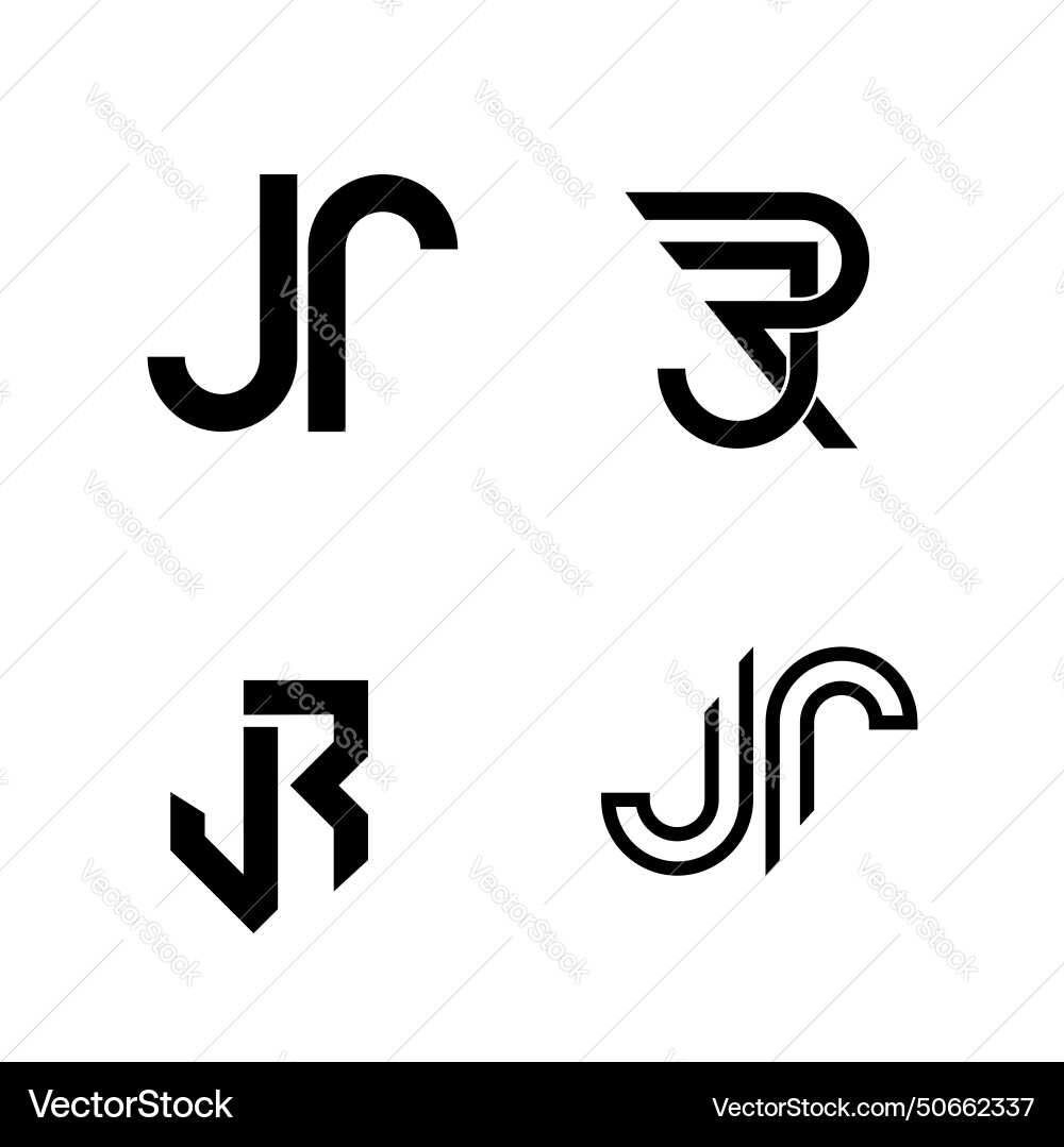 Jr letter monogram logo icon design Royalty Free Vector