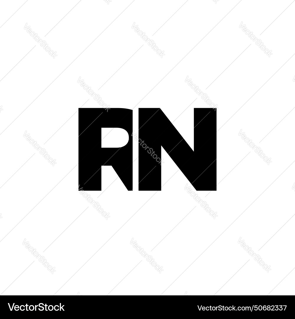 Letter r and n rn logo design template minimal Vector Image
