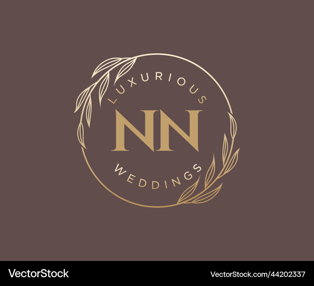Nn initials letter wedding monogram logos Vector Image