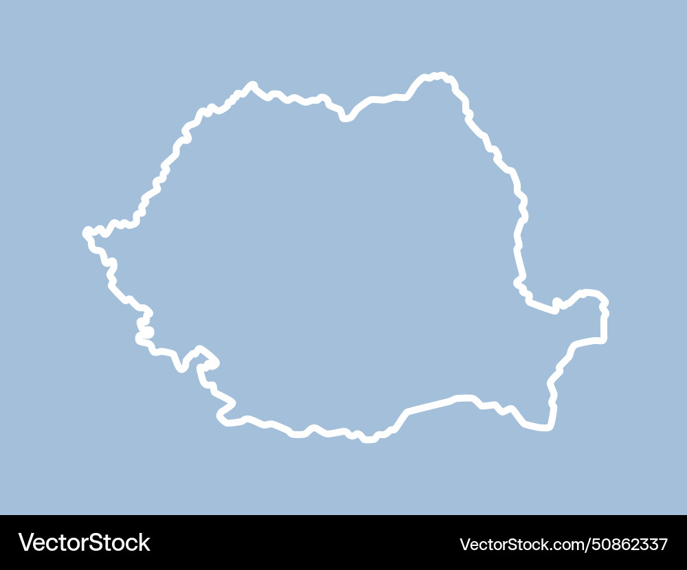 Outline map romania line border country Royalty Free Vector