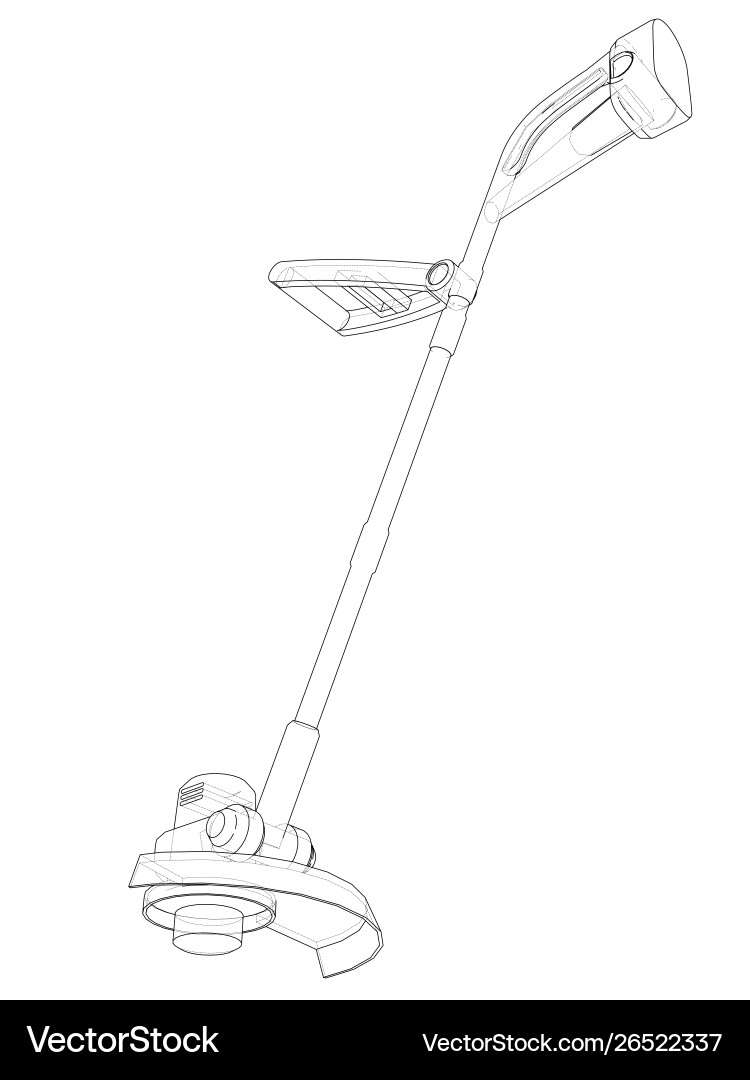 Outline trimmer grass cutter Royalty Free Vector Image