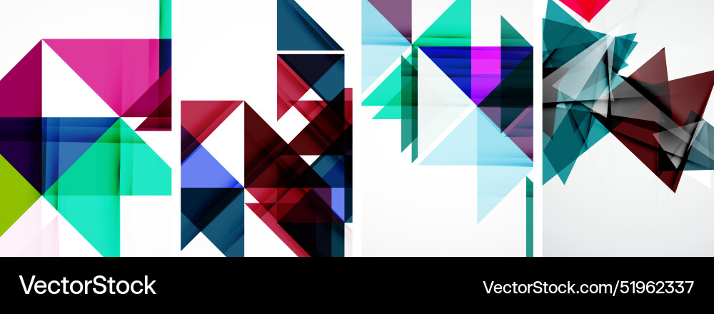 Set of abstract random triangle composition Vector Image