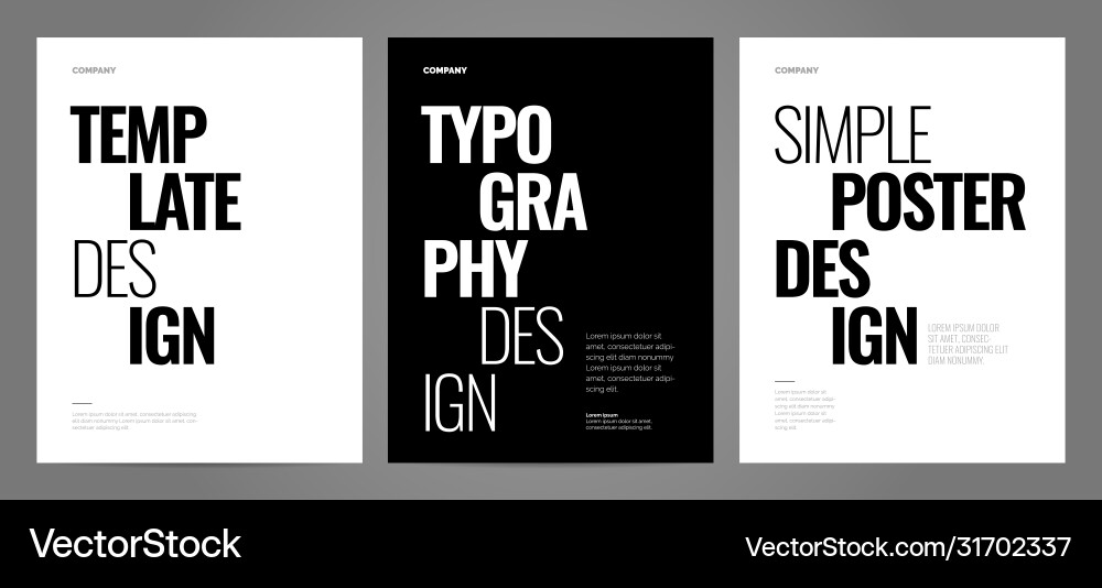 Simple template design with typography for poster Vector Image