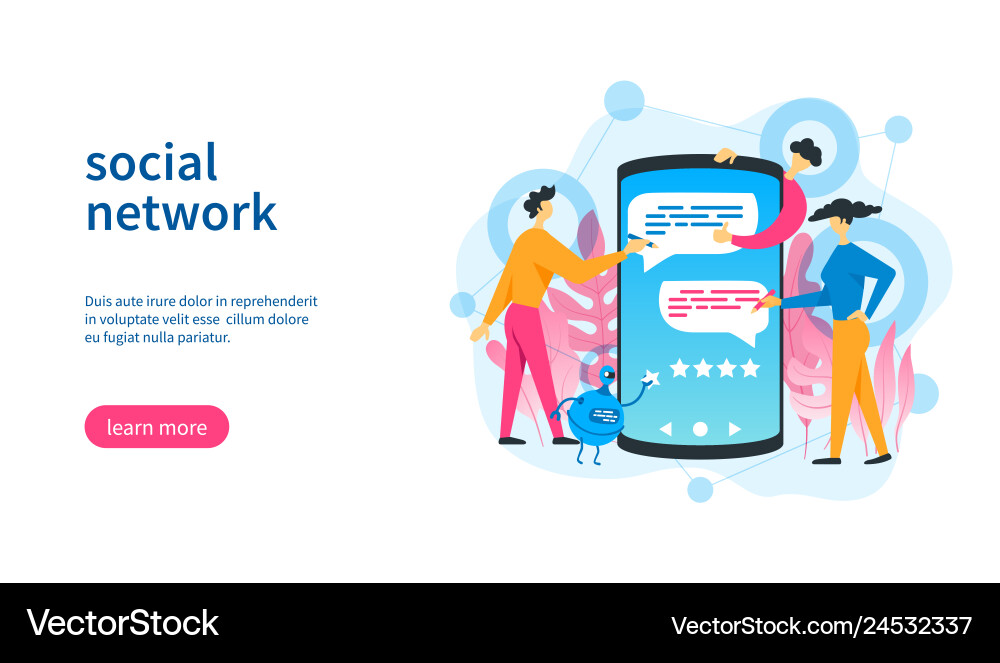 Social network template Royalty Free Vector Image