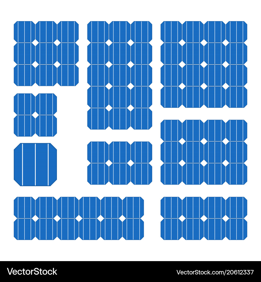 Solar Cell Panel Collection Royalty Free Vector Image