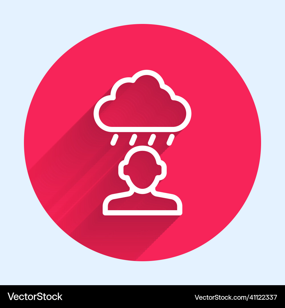 White line depression and frustration icon Vector Image