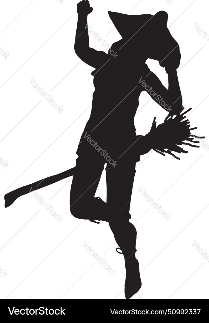 Witch woman silhouette Royalty Free Vector Image
