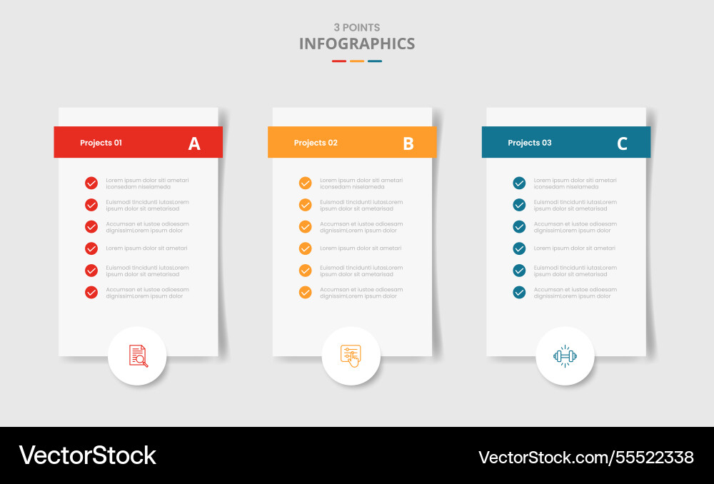 3 points template comparison concept Royalty Free Vector
