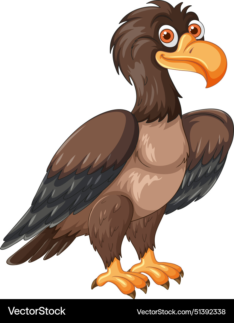 A cute cartoon brown bird standing Royalty Free Vector Image