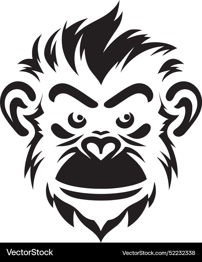 Ape shadows mystical nightjungle noir simian Vector Image