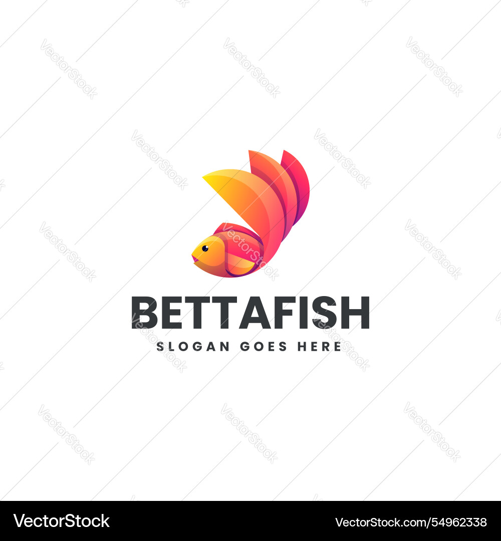 Betta fish gradient colorful logo Royalty Free Vector Image