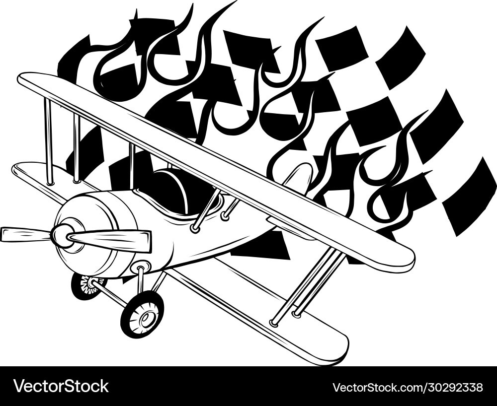 Cartoon fighter plane twin-engine Royalty Free Vector Image