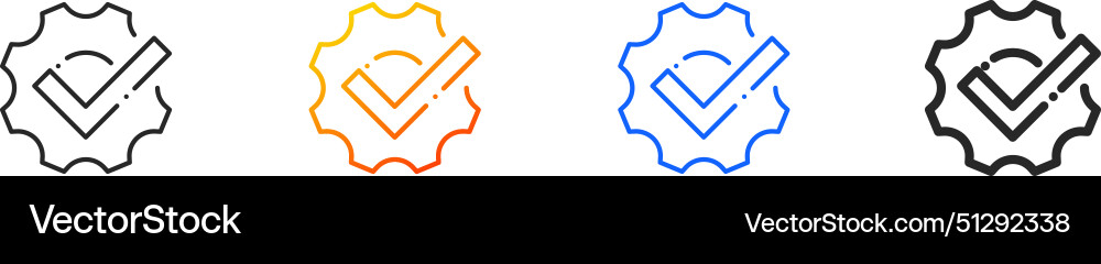 Check iconthin linear gradient blue stroke Vector Image