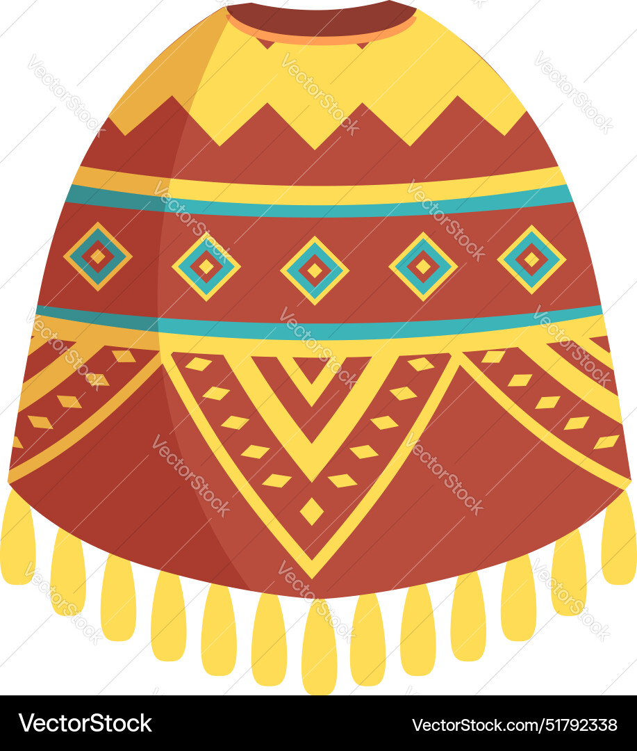 Colorful poncho with traditional mexican pattern Vector Image