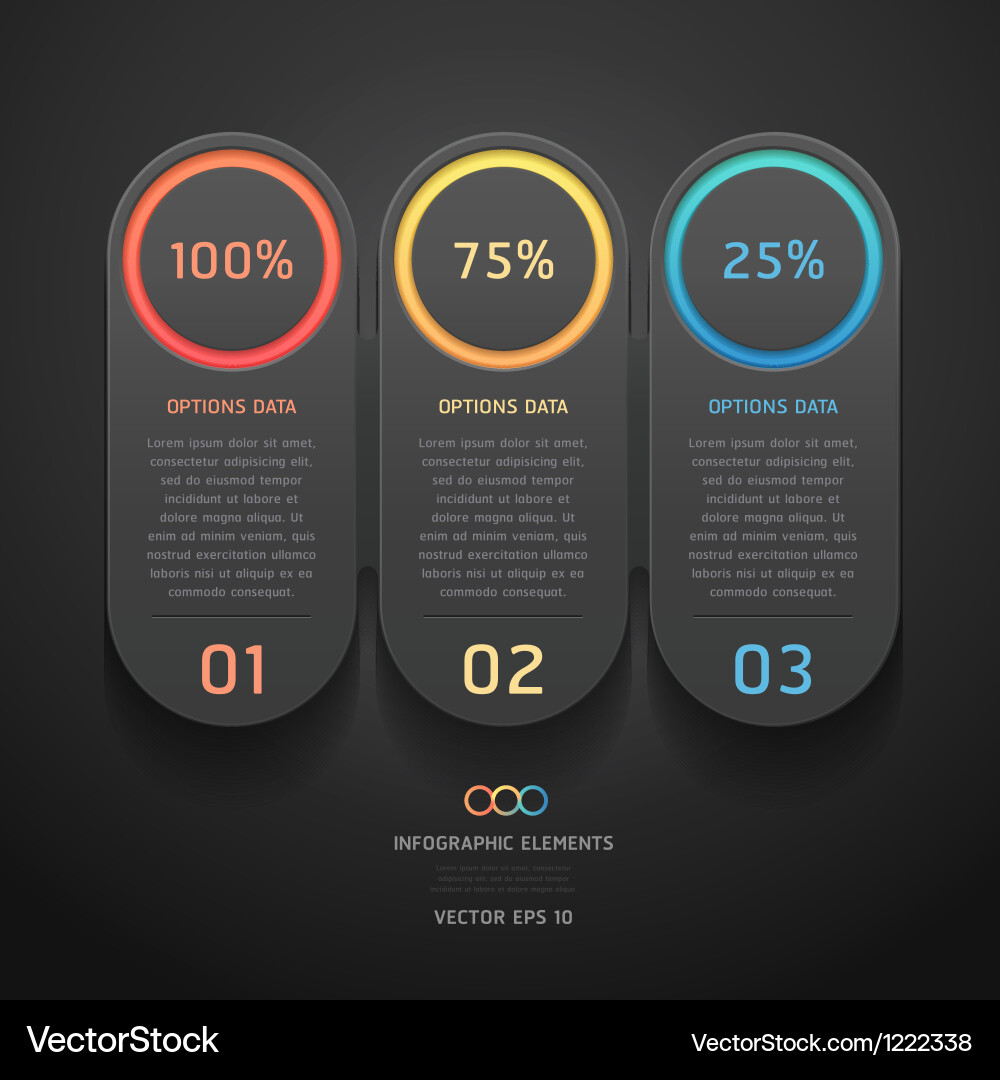 Infographics elements numbers template Royalty Free Vector