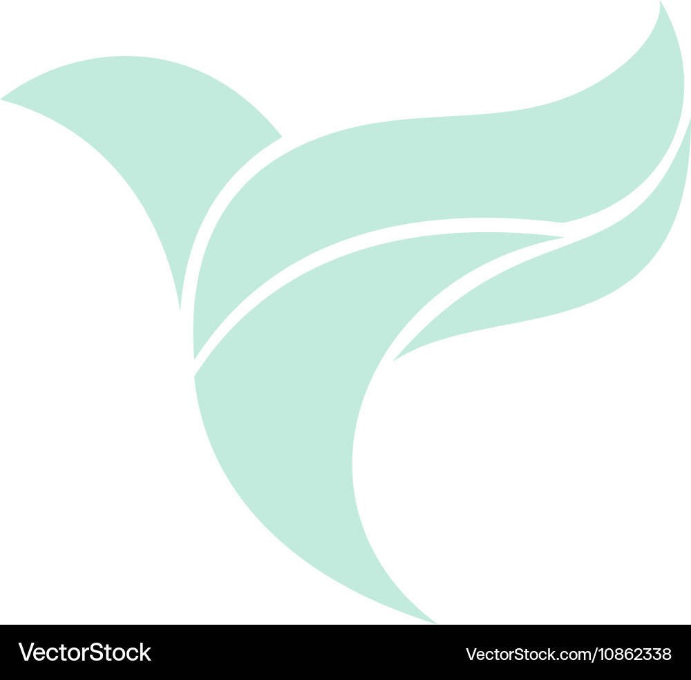 Isolated blue color flying bird side view Vector Image