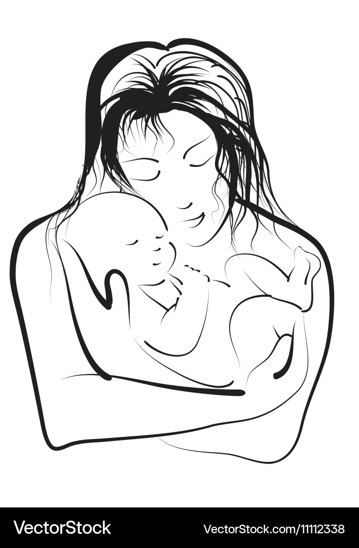 Mother and baby Royalty Free Vector Image - VectorStock