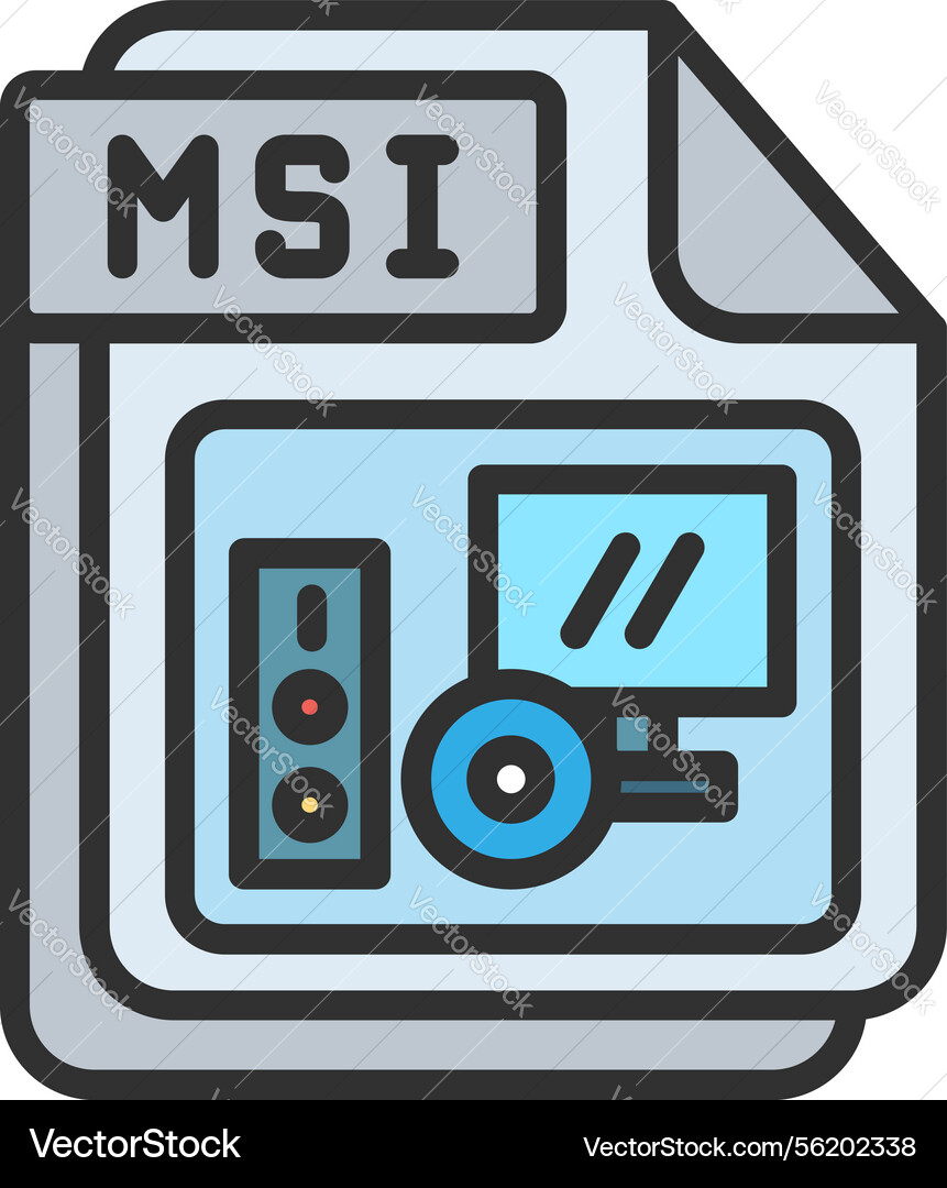 Msi outline filled icon Royalty Free Vector Image