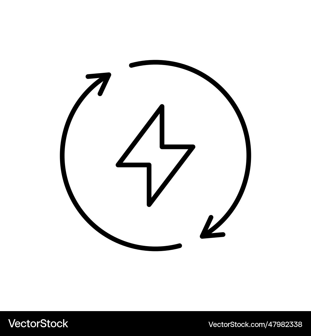 Renewable energy thin line icon Royalty Free Vector Image