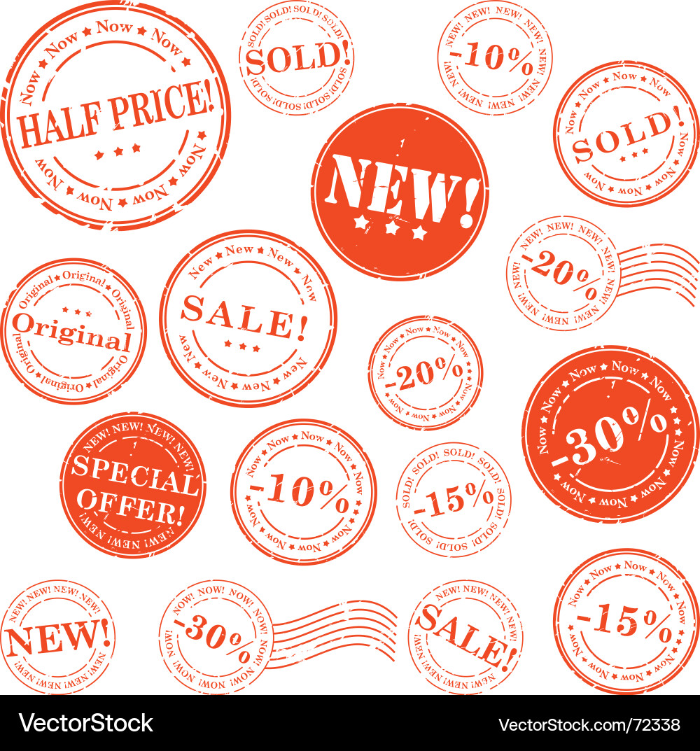 Retail Stamp Collection Royalty Free Vector Image