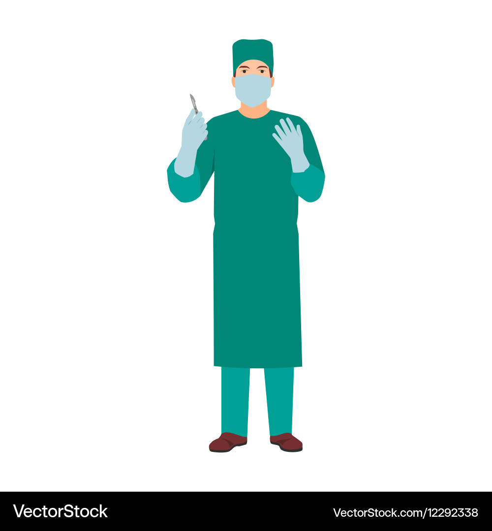 Surgeon doctor character isolated Royalty Free Vector Image