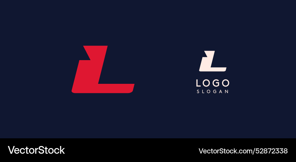 Wide bold red letter l modern dynamic logo Vector Image