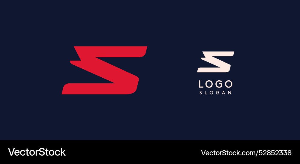 Wide bold red letter s modern dynamic logo Vector Image
