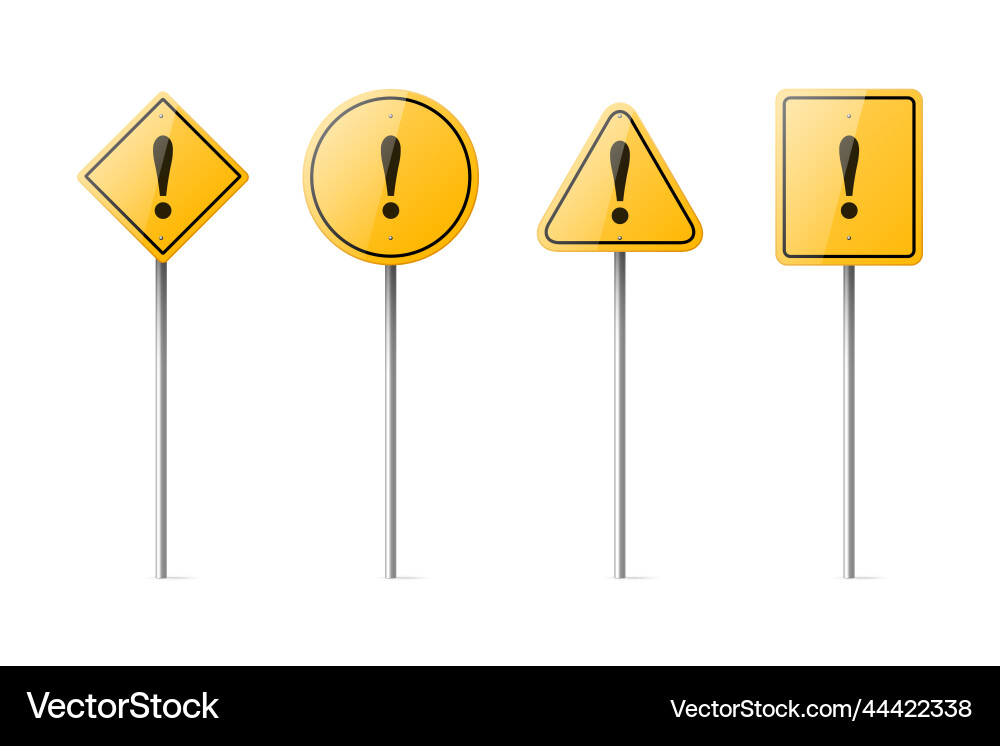Yellow warning danger stop sign frame Royalty Free Vector