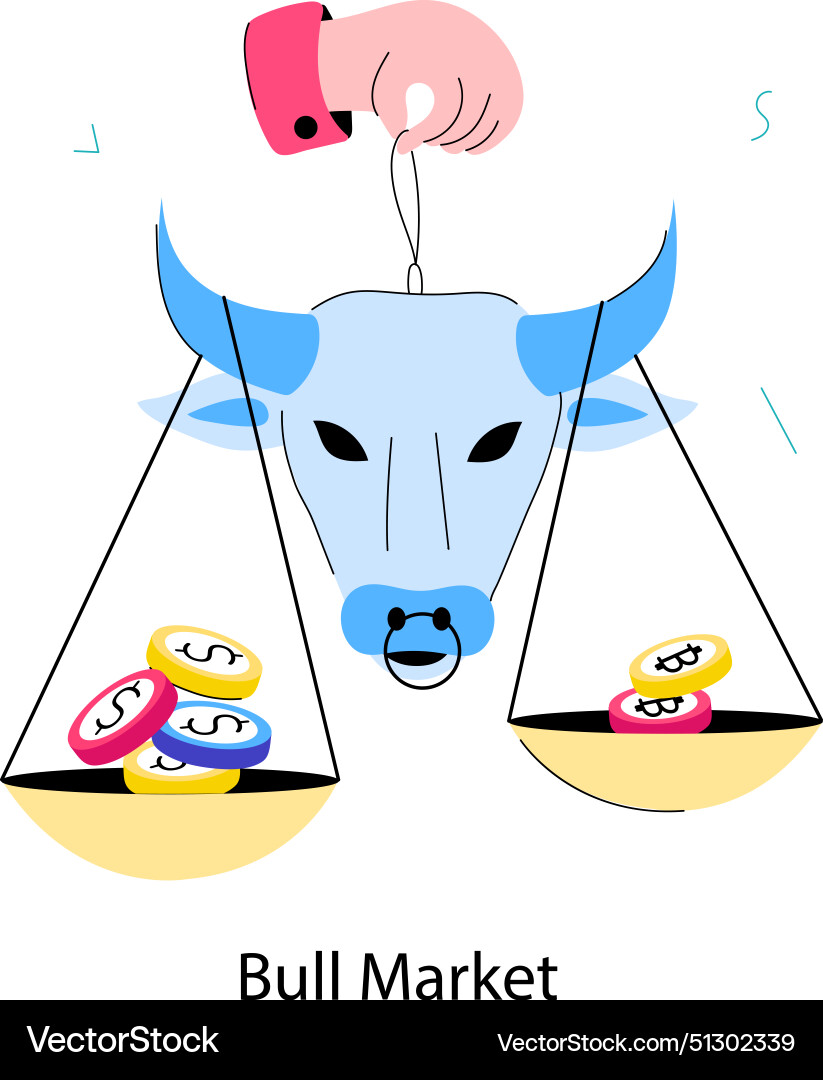 Bull market Royalty Free Vector Image - VectorStock