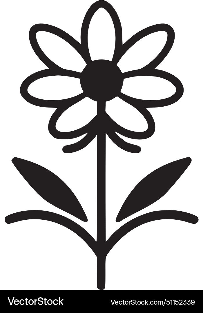 Flower - black and white Royalty Free Vector Image