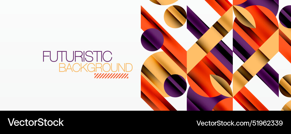 Geometric diagonal line and circle shape wide Vector Image