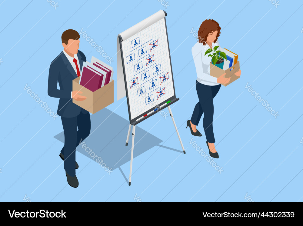 Isometric layoffs and dismissal workforce Vector Image