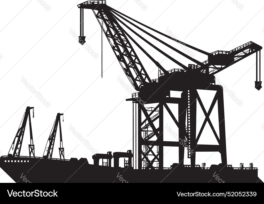 Maritime cargo handler icon port crane design Vector Image