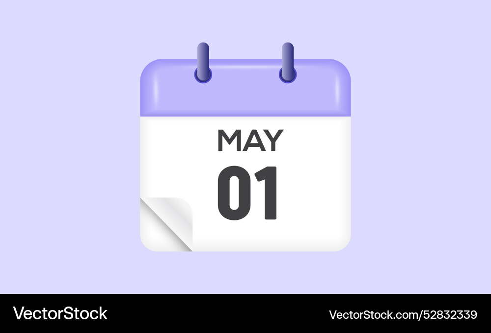 May 1 - calendar and time planner daily Royalty Free Vector