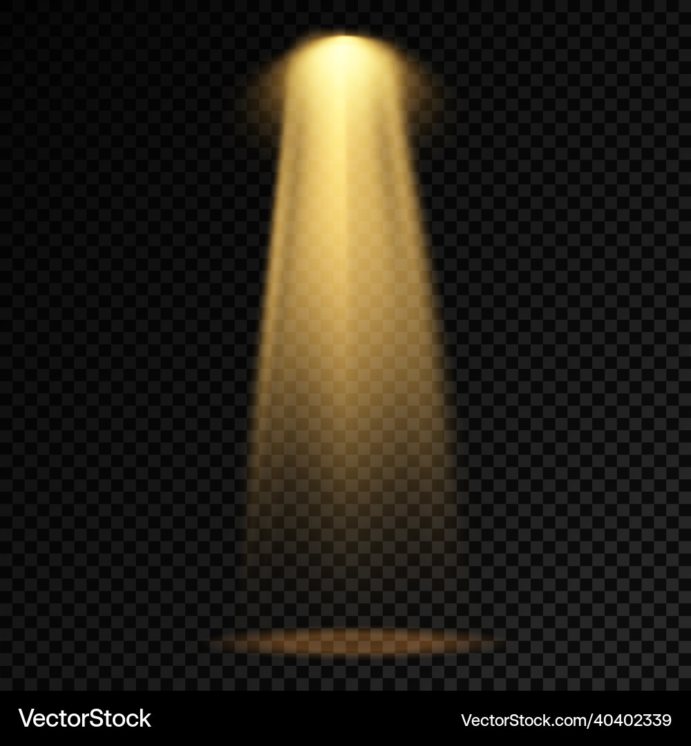 Set of yellow spotlight projector light effect Vector Image
