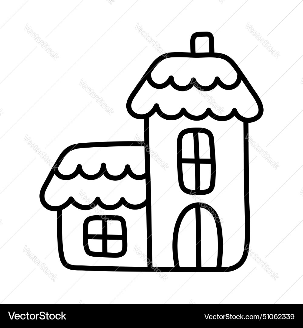 Simple stylish house doodle art hand drawn Vector Image