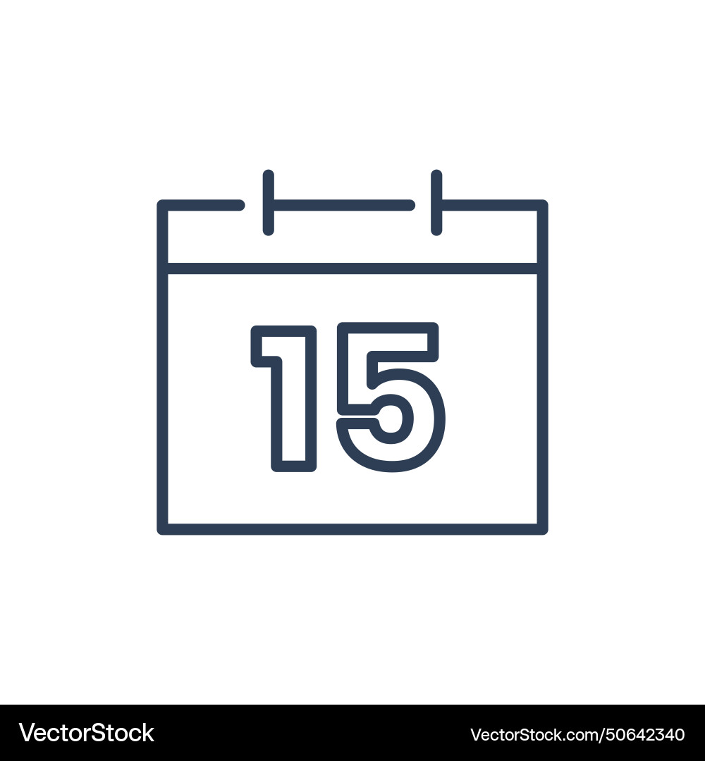 15 calendar icon date for appointment Royalty Free Vector