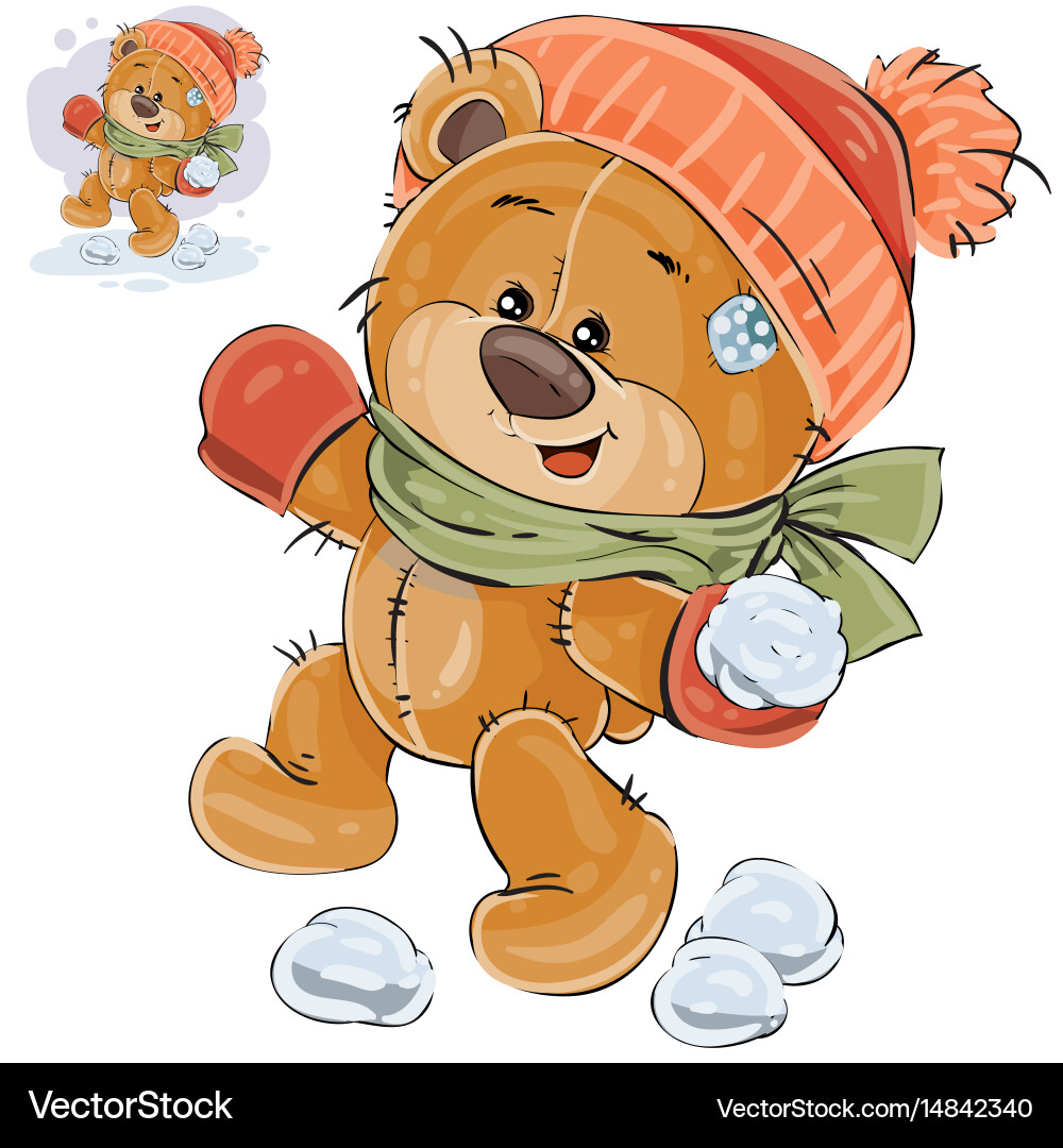 A brown teddy bear throws Royalty Free Vector Image