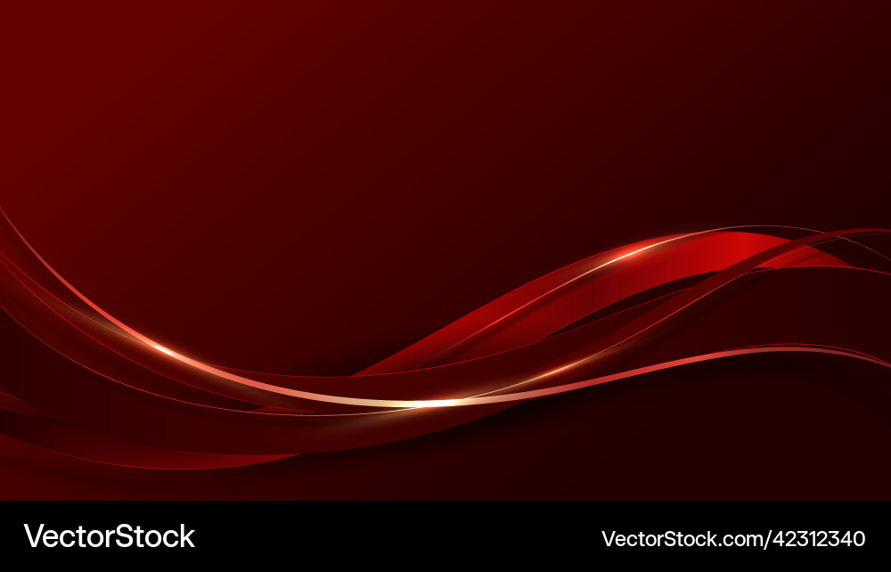Abstract 3d luxury red color wave lines Royalty Free Vector