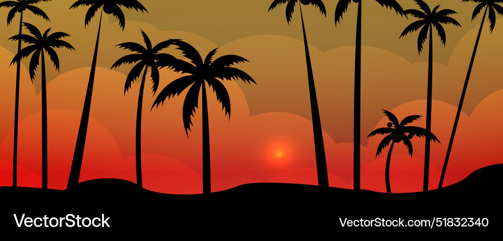 Abstract beach with palm trees and blue ocean art Vector Image