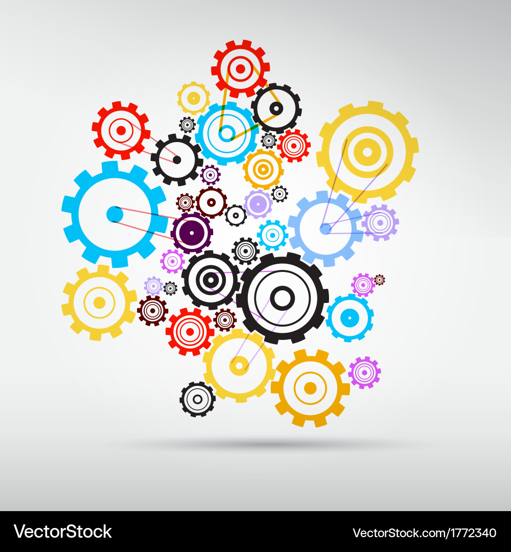 Colorful abstract cogs - gears Royalty Free Vector Image
