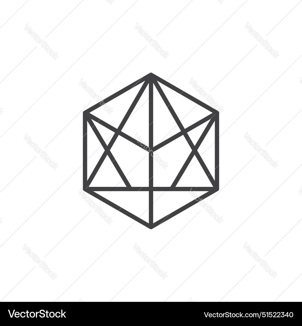 Dice d20 icon Royalty Free Vector Image - VectorStock