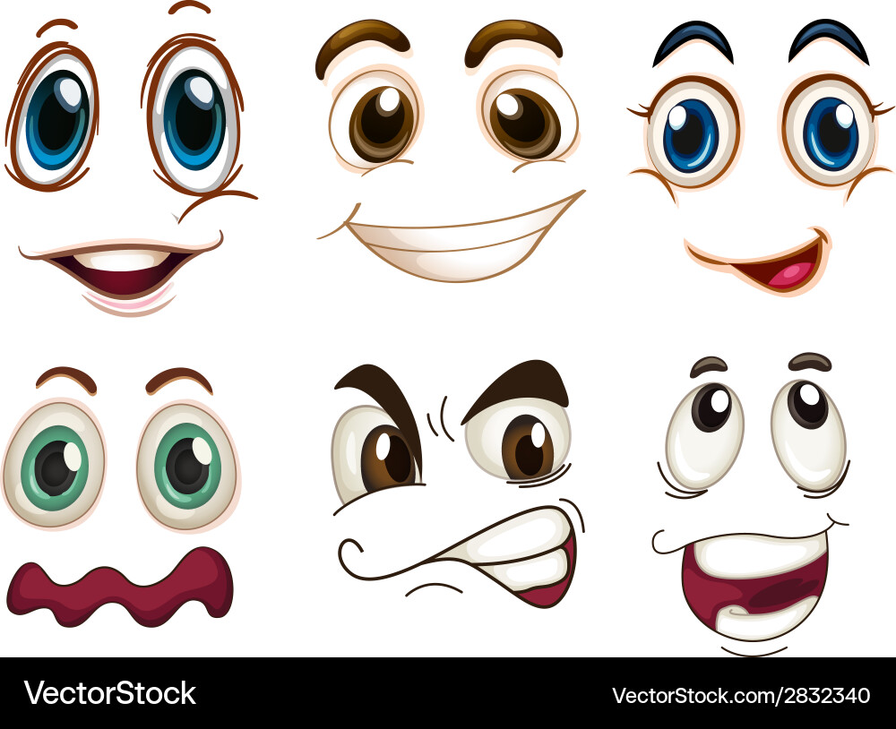 Different facial expressions Royalty Free Vector Image