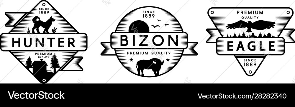 Forest Animal Logo Set Royalty Free Vector Image