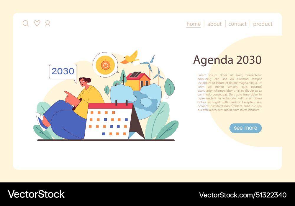 Futuristic vision for 2030 advocating renewable Vector Image