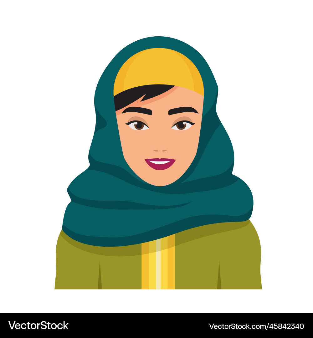Smiling arabian woman avatar Royalty Free Vector Image